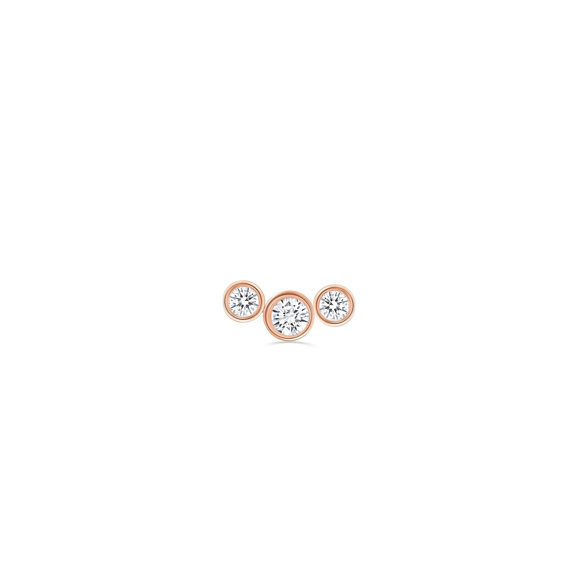 3 Gem Bezel Cluster - 14K Rose Gold 25g Threadless – NorVoch