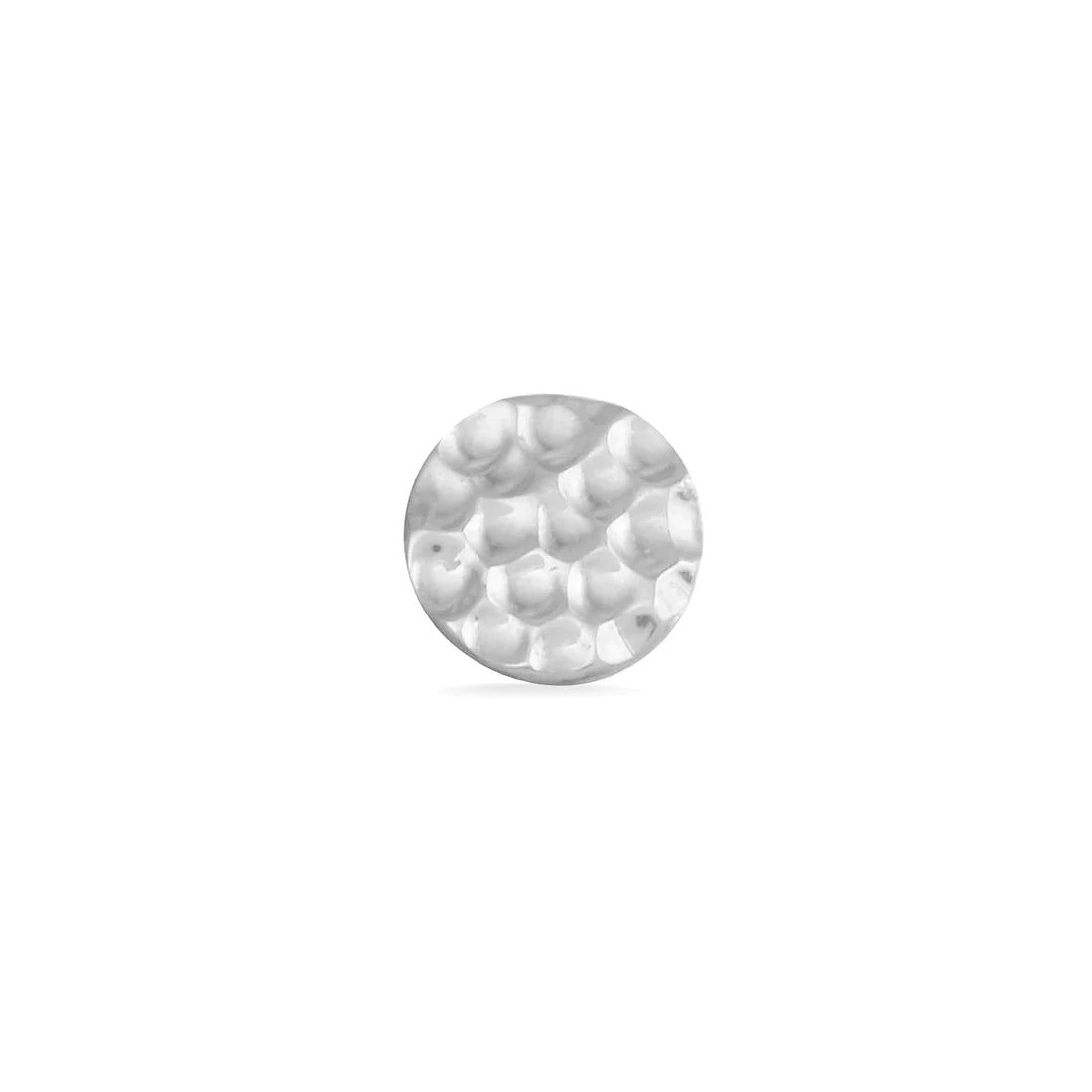 2.5mm Round Disc - 14K White Gold 25g Threadless Hammered – NorVoch