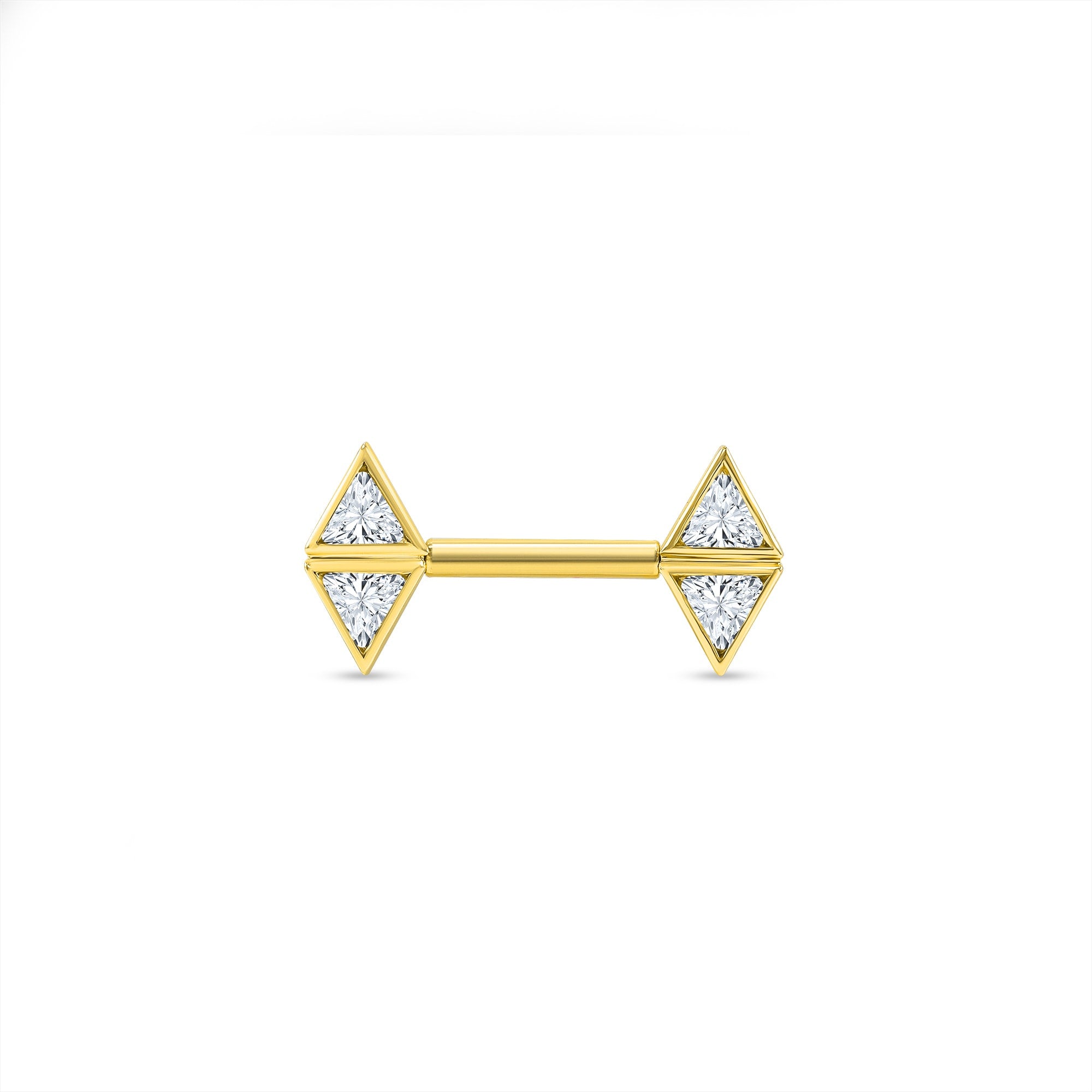 Double Triangle Bezel Straight Barbell – NorVoch